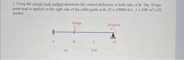 Solved 1. Using the virtual work method determine the | Chegg.com