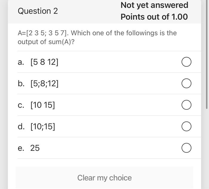 Solved commands will result in C ? a. C=[A;B] b. C=[A,B] c. | Chegg.com