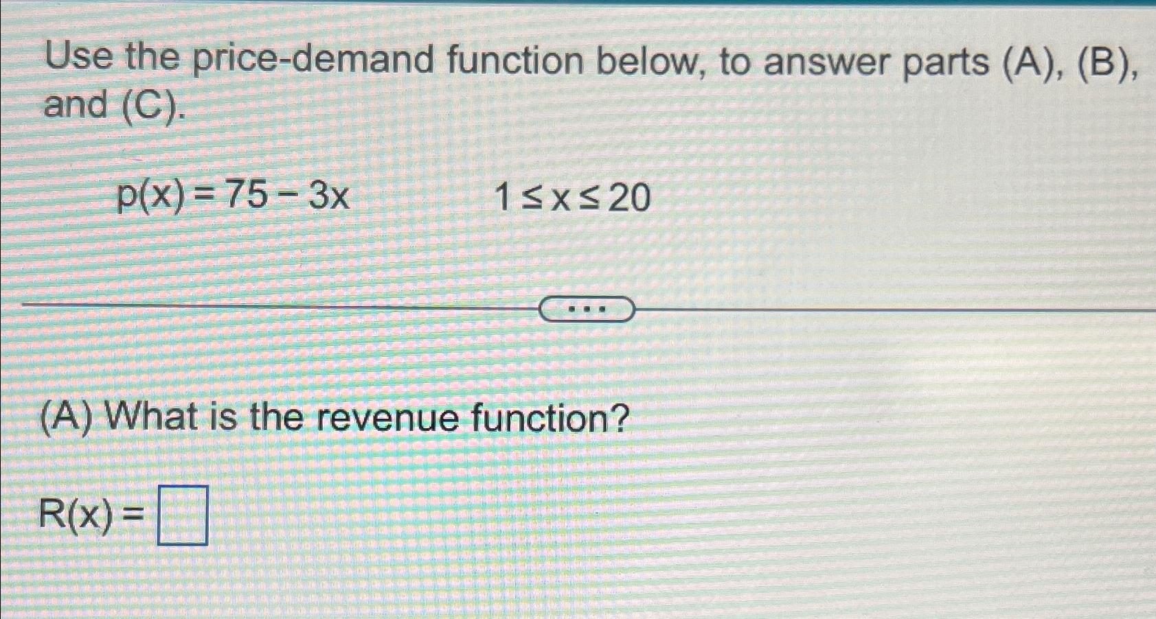 Solved Use the price-demand function below, to answer parts | Chegg.com