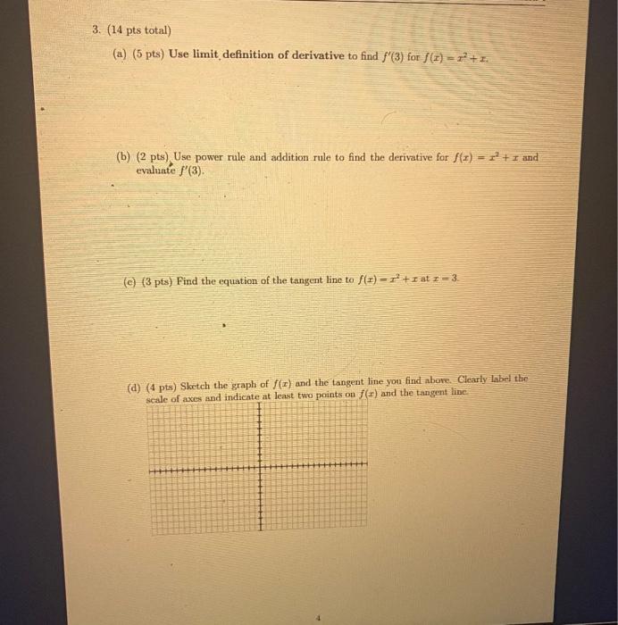 Solved (a) (5 pts) Use limit, definition of derivative to | Chegg.com