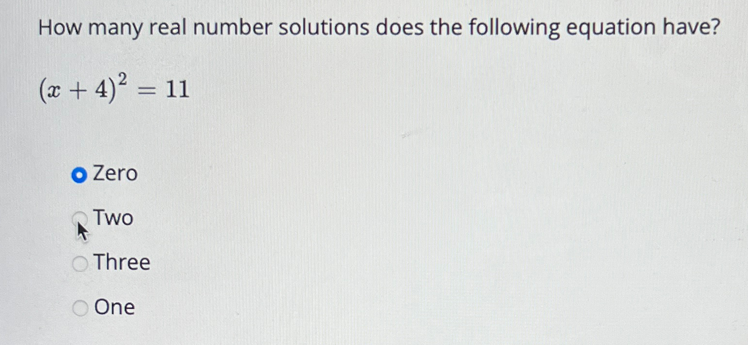 Solved How many real number solutions does the following | Chegg.com