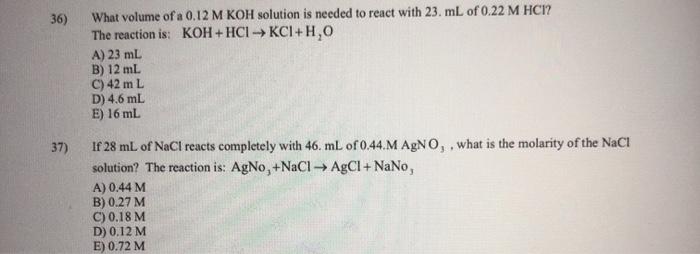 Solved 29) When KCl dissolves in water A) the Cl" ions are | Chegg.com