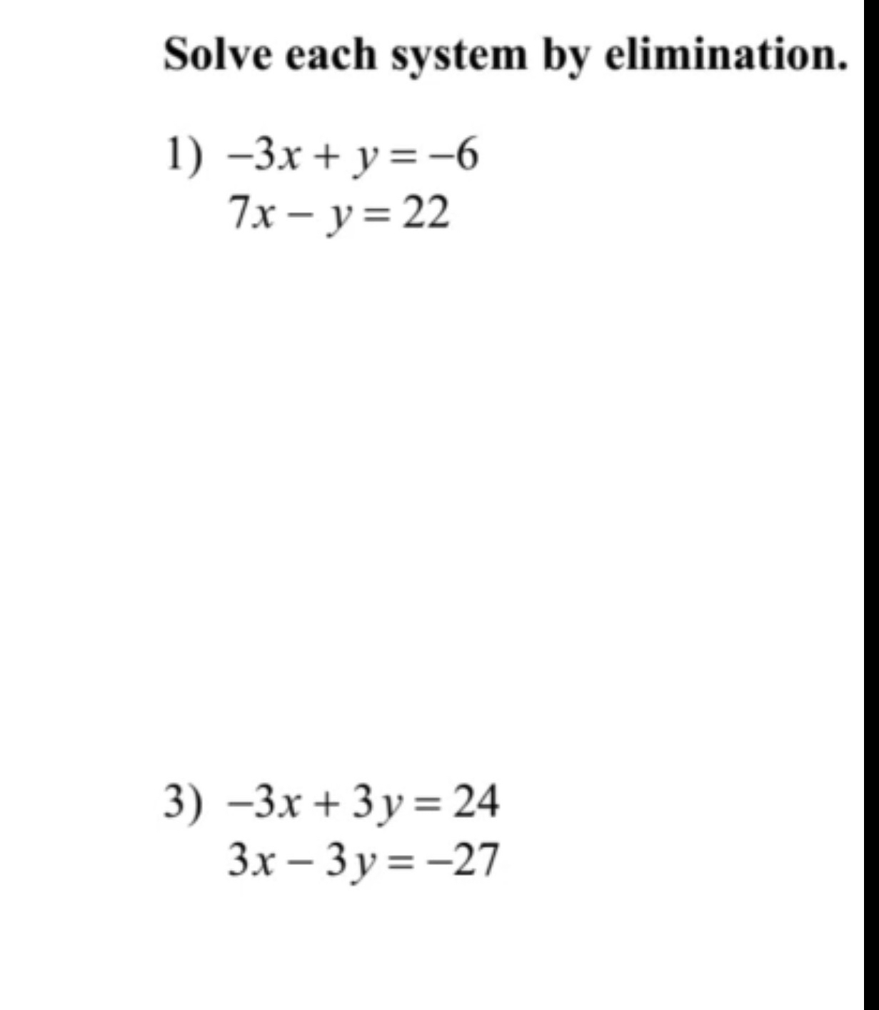Solved Solve each system by | Chegg.com