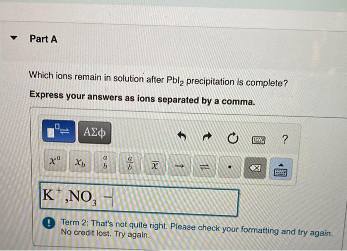 Solved FeCl2 Express your answers as ions separated by a | Chegg.com