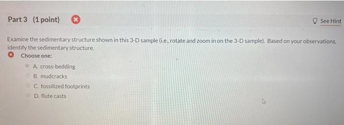 Solved Examine the sedimentary structure shown in this 3-D | Chegg.com