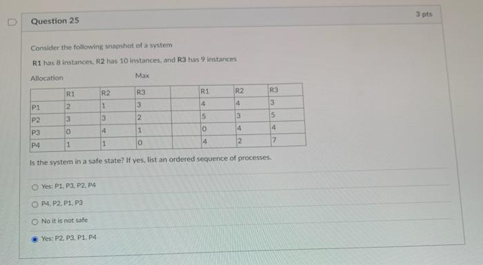 Solved Consider the following snapshot of a systemR1 has 8 | Chegg.com