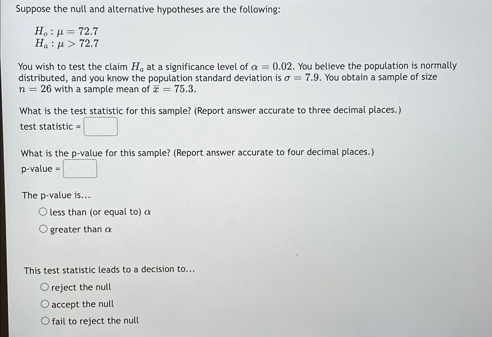 Solved Suppose the null and alternative hypotheses are the | Chegg.com