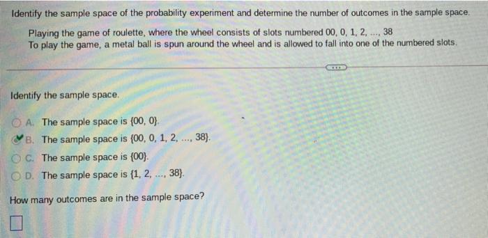 Solved Identify the sample space of the probability | Chegg.com
