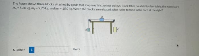 Solved The figure shows three blocks attached by cords that | Chegg.com