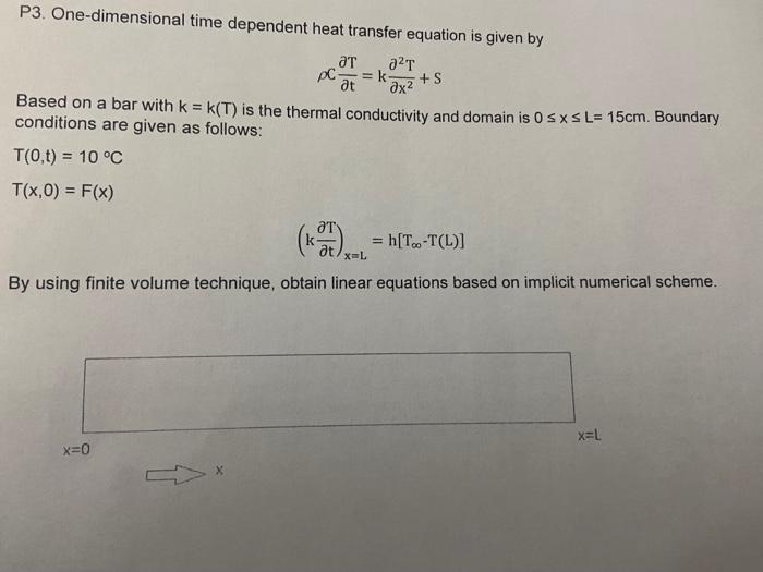 Solved P3 One Dimensional Time Dependent Heat Transfer