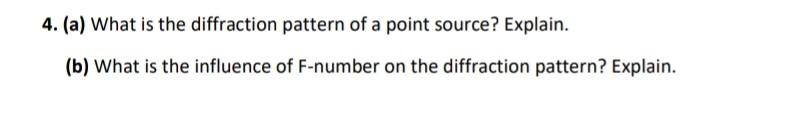 Solved 4. (a) What is the diffraction pattern of a point | Chegg.com