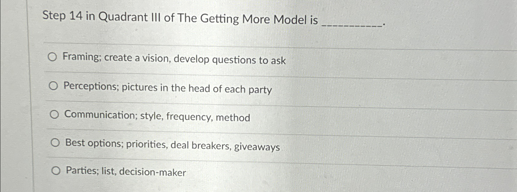 Solved Step 14 ﻿in Quadrant III of The Getting More Model | Chegg.com