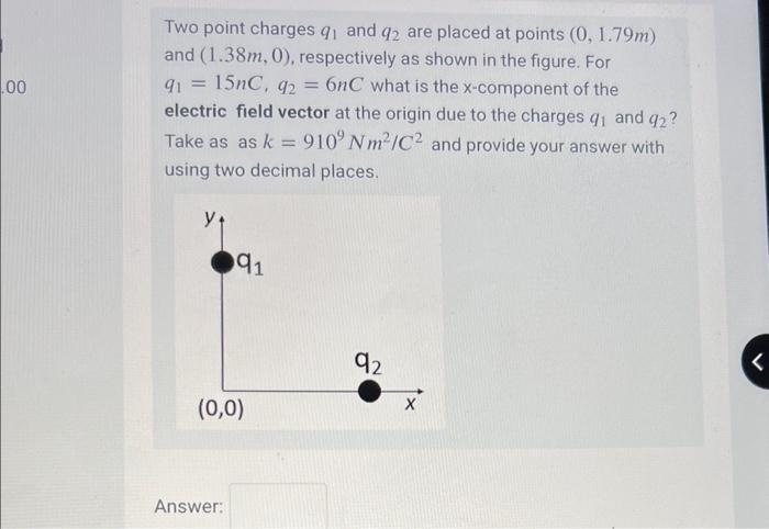 Solved Two point charges q1 and q2 are placed at points | Chegg.com