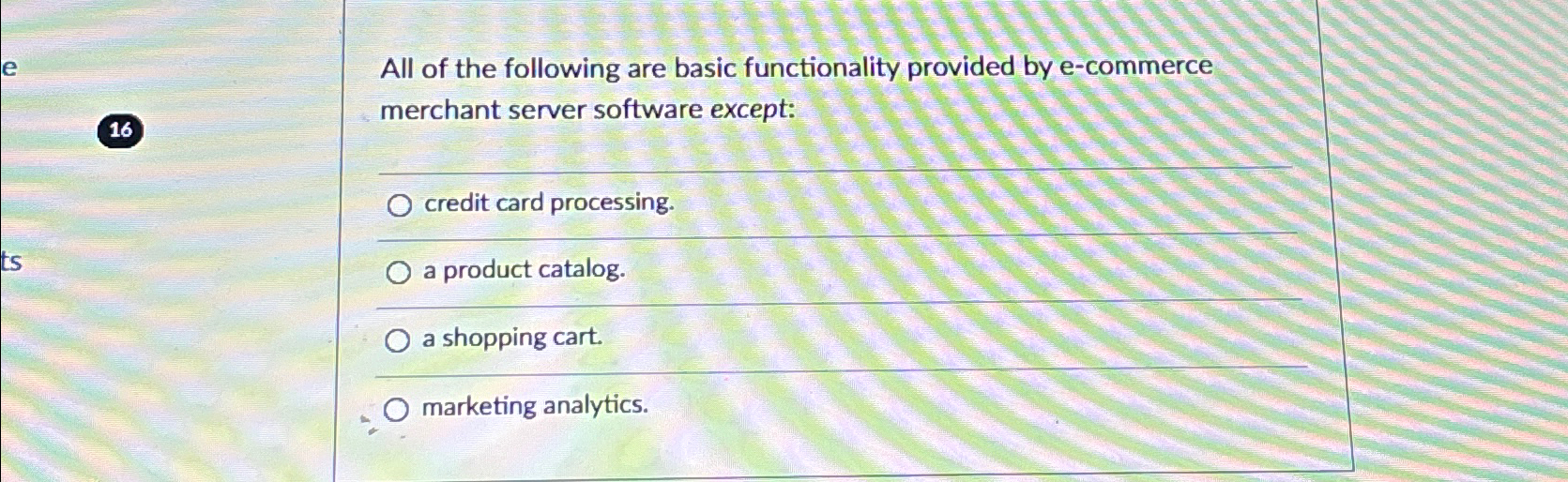 Solved All of the following are basic functionality provided | Chegg.com