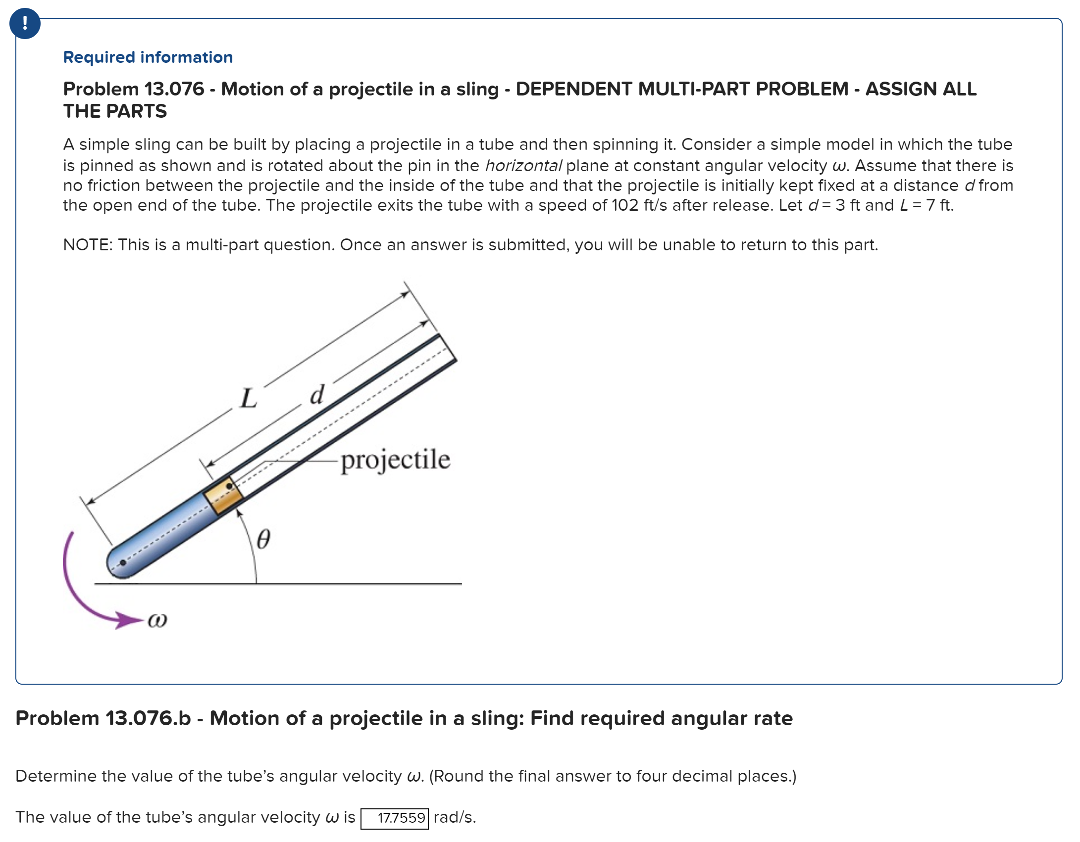 Solved A simple sling can be built by placing a projectile | Chegg.com