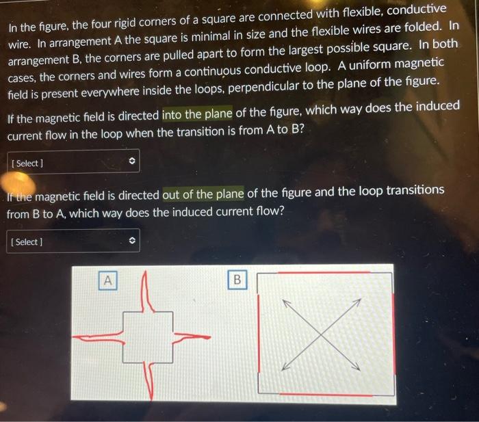 Solved In the figure, the four rigid corners of a square are | Chegg.com