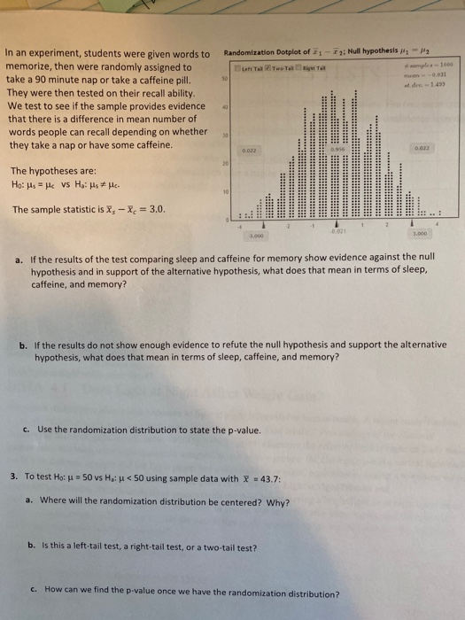 Solved Randomization Dotplot of 11 - 7: Null hypothesis - | Chegg.com