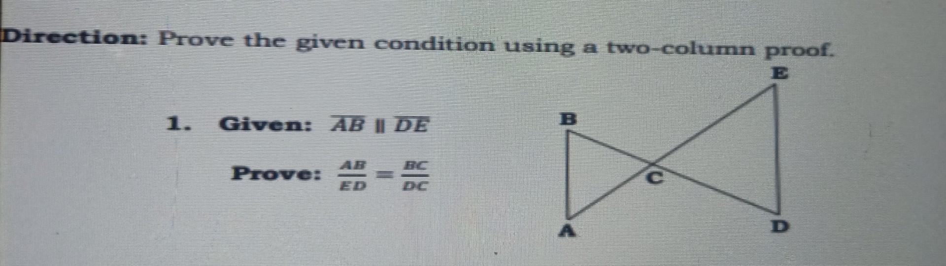 Solved Direction: Prove the given condition using a | Chegg.com
