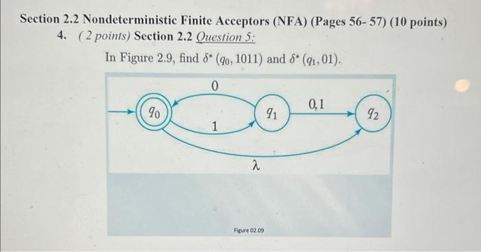 Section 2.2 Nondeterministic Finite Acceptors (NFA) | Chegg.com