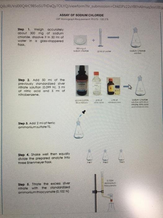 Solved SHOW COMPLETE SOLUTIONS. ASSAY OF SODIUM | Chegg.com