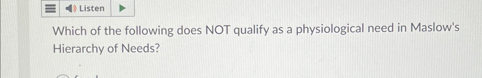 Solved ListenWhich of the following does NOT qualify as a | Chegg.com