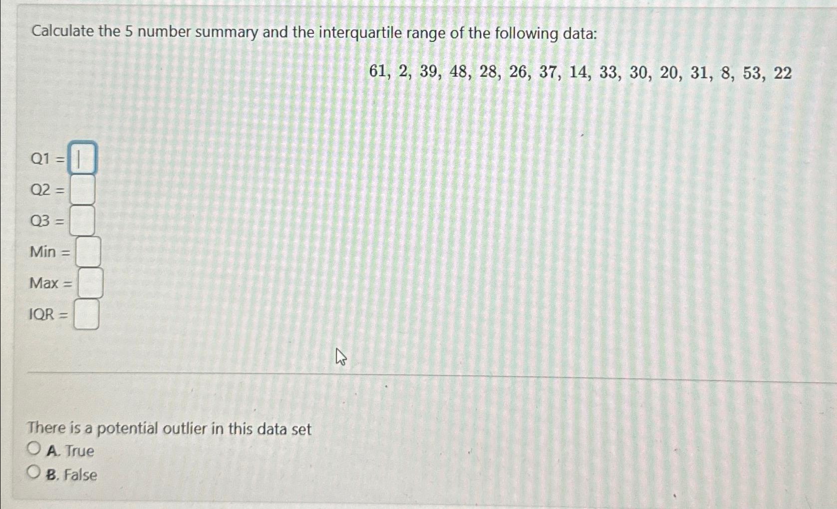 Solved Calculate the 5 ﻿number summary and the interquartile | Chegg.com