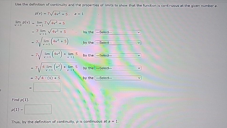 Solved Use the definition of continuity and the properties | Chegg.com