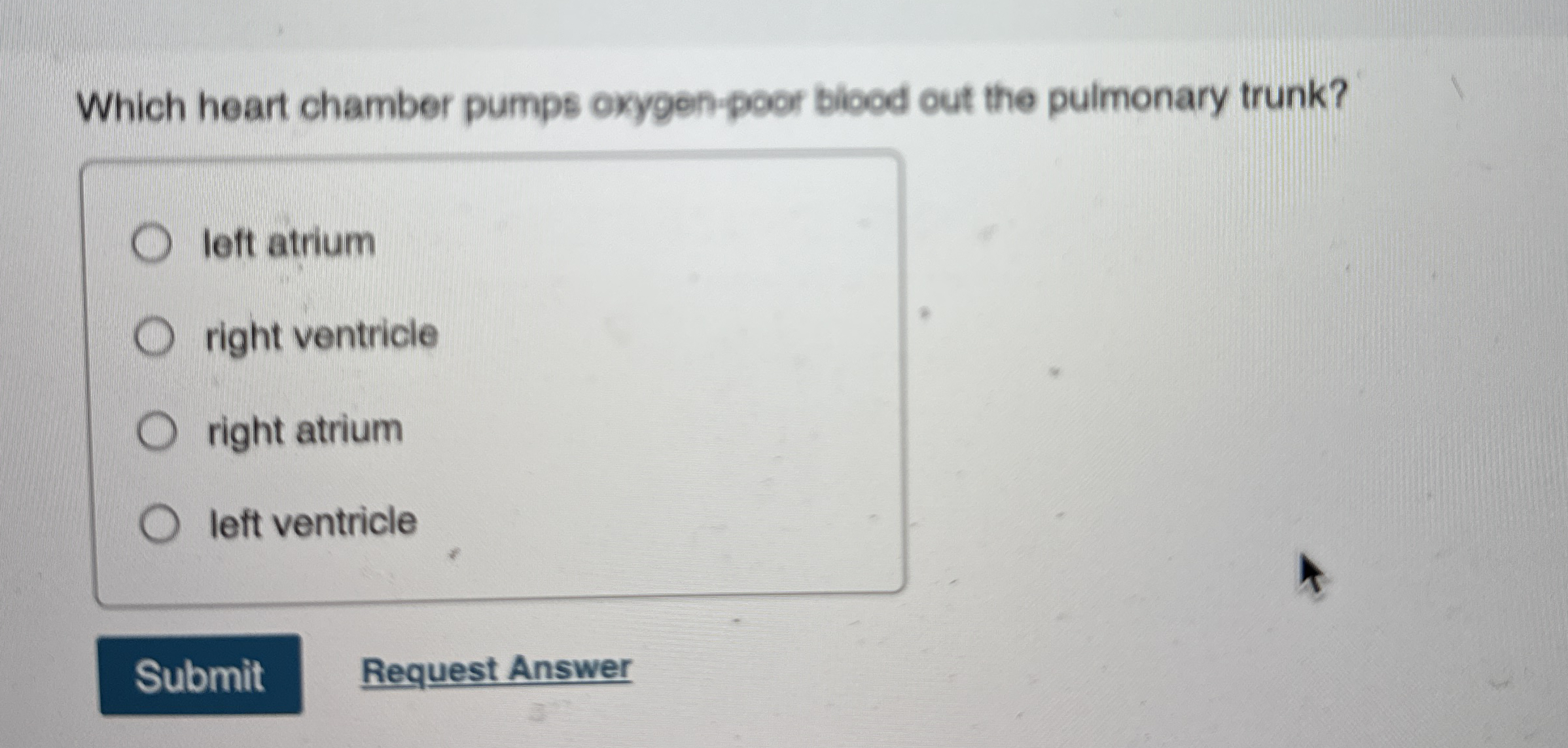 Solved Which heart chamber pumps oxygen-poor biood out the | Chegg.com