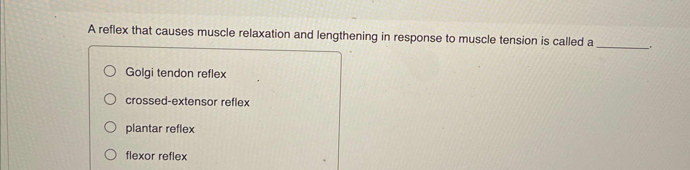 Solved A reflex that causes muscle relaxation and | Chegg.com