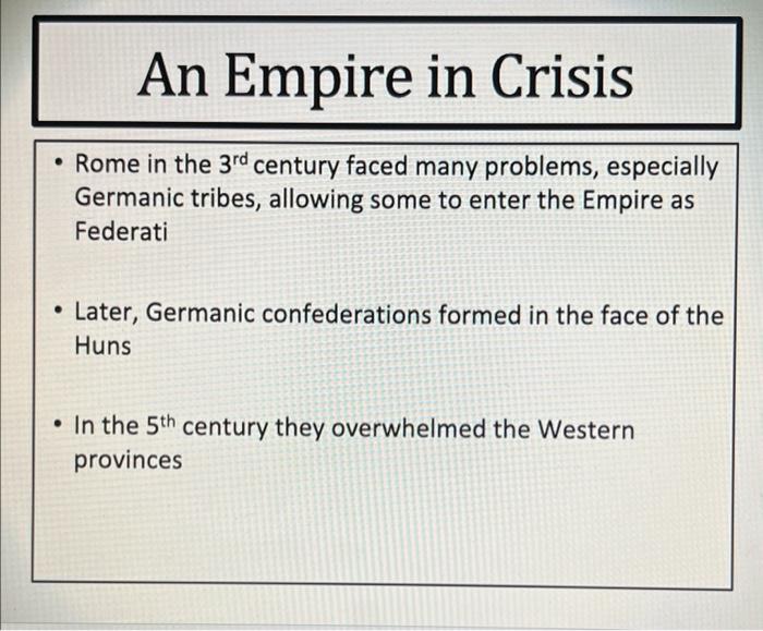 Use the Failure of the Roman Empire power | Chegg.com