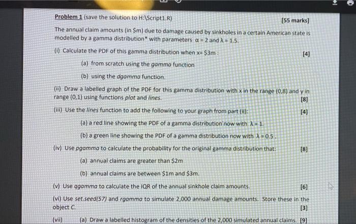 Solved 0 Problem 1 (save the solution to H:\Script1.R) (55 | Chegg.com