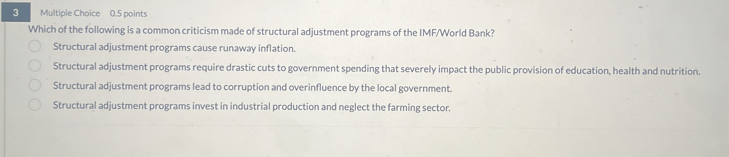 Solved 3Multiple Choice 0.5 ﻿pointsWhich of the following is | Chegg.com