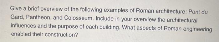 Give a brief overview of the following examples of | Chegg.com