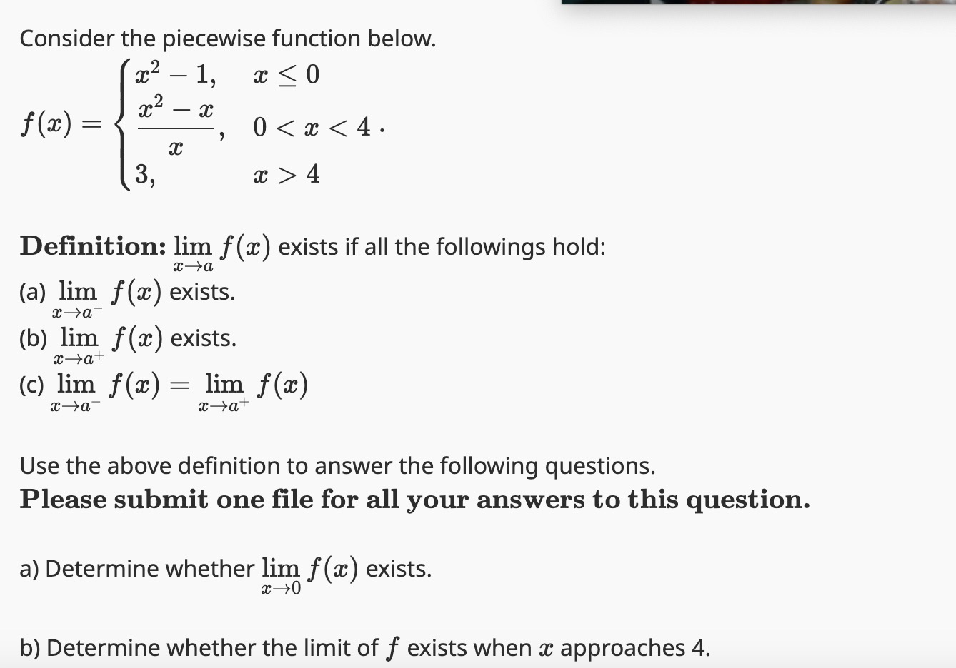 Solved Consider the piecewise function | Chegg.com