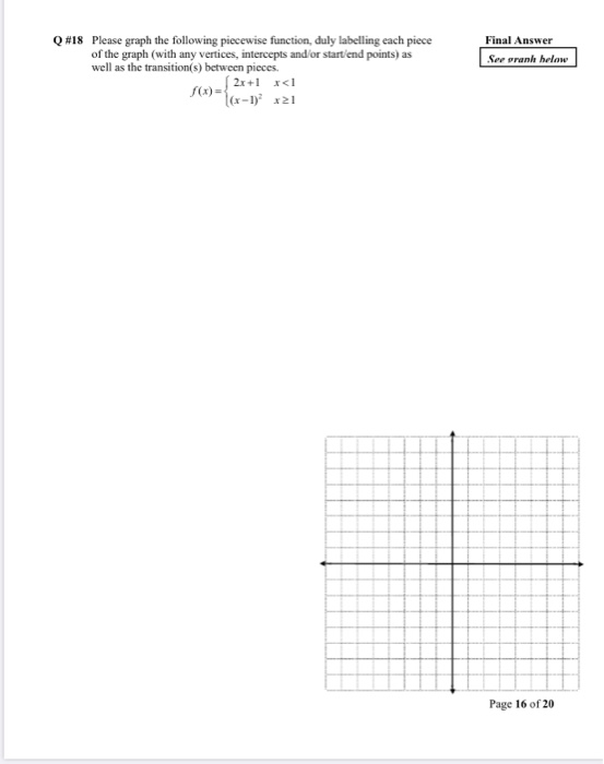Solved Q#18 Please graph the following piecewise function, | Chegg.com