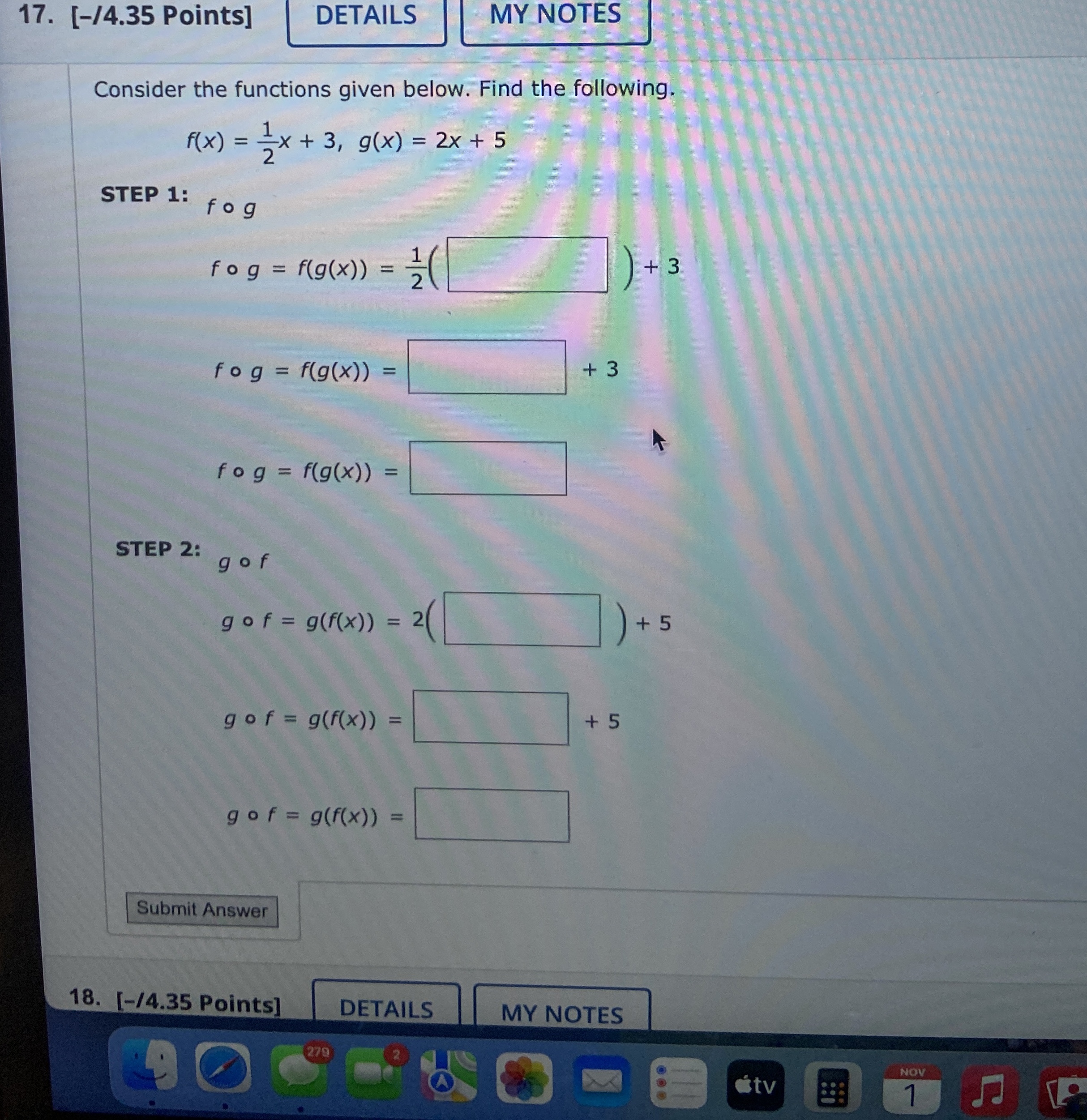 Solved [-/4.35 ﻿Points] q,q,Consider the functions given | Chegg.com
