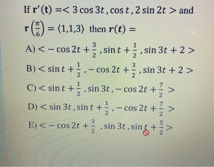 Solved If r' (t) = and - (+) = | Chegg.com