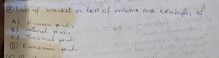 Solved (2) ﻿Loss of market or loss of income are examples | Chegg.com