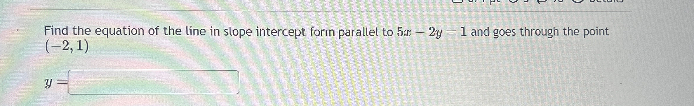 Solved Find the equation of the line in slope intercept form | Chegg.com