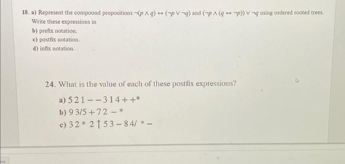 Solved a) Represent the compound propositions ¬(p∧q)↔(¬p∨¬q) | Chegg.com