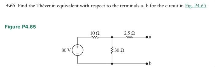 Solved 4.65 Find the Thévenin equivalent with respect to the | Chegg.com