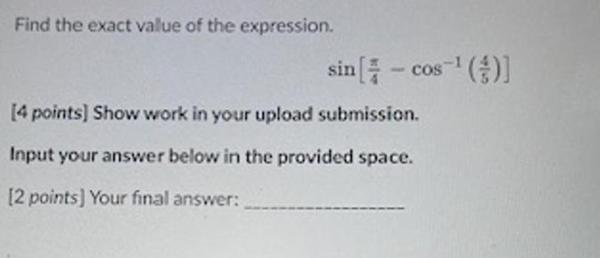 Solved Find the exact value of the | Chegg.com