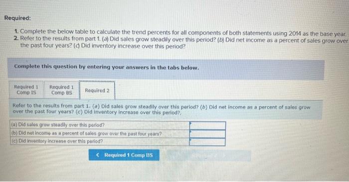 Problem 13-1A (Algo) Calculating and analyzing trend | Chegg.com