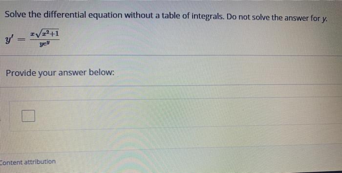 Solved Solve the differential equation without a table of | Chegg.com