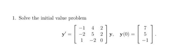 Solved 1. Solve the initial value problem | Chegg.com