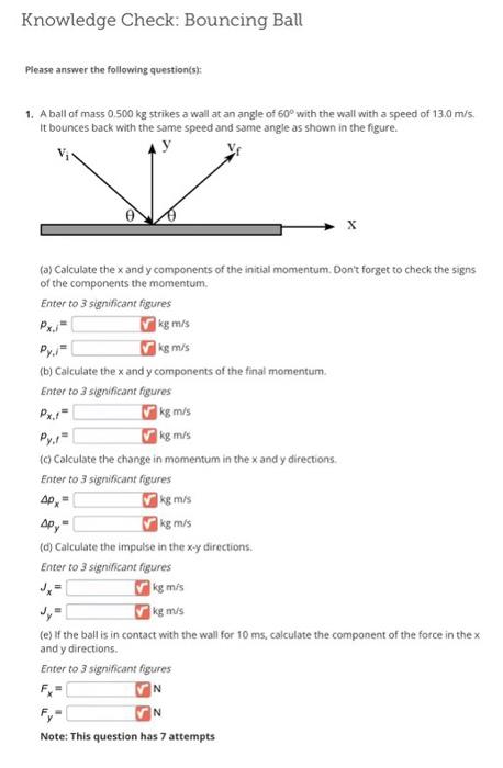 Solved Knowledge Check: Bouncing Ball Please answer the | Chegg.com