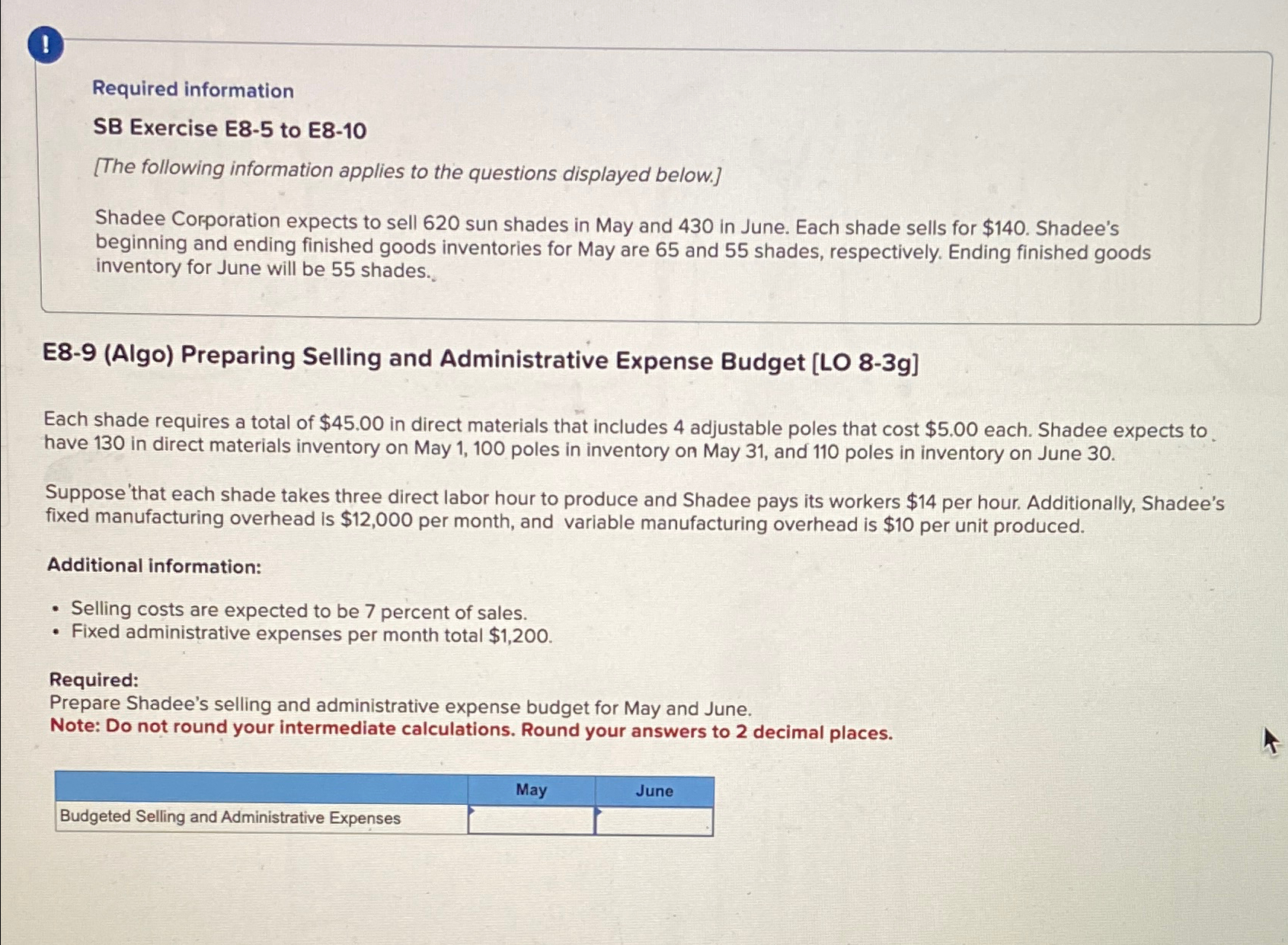 Solved (Required informationSB Exercise E8-5 ﻿to E8-10[The | Chegg.com