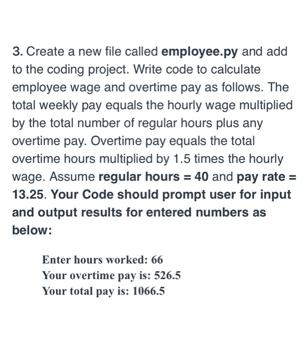Solved 3. Create a new file called employee.py and add to | Chegg.com