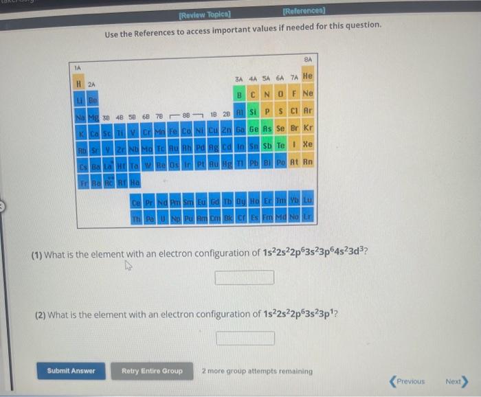 Solved Ig only the periodic table arrange the following | Chegg.com