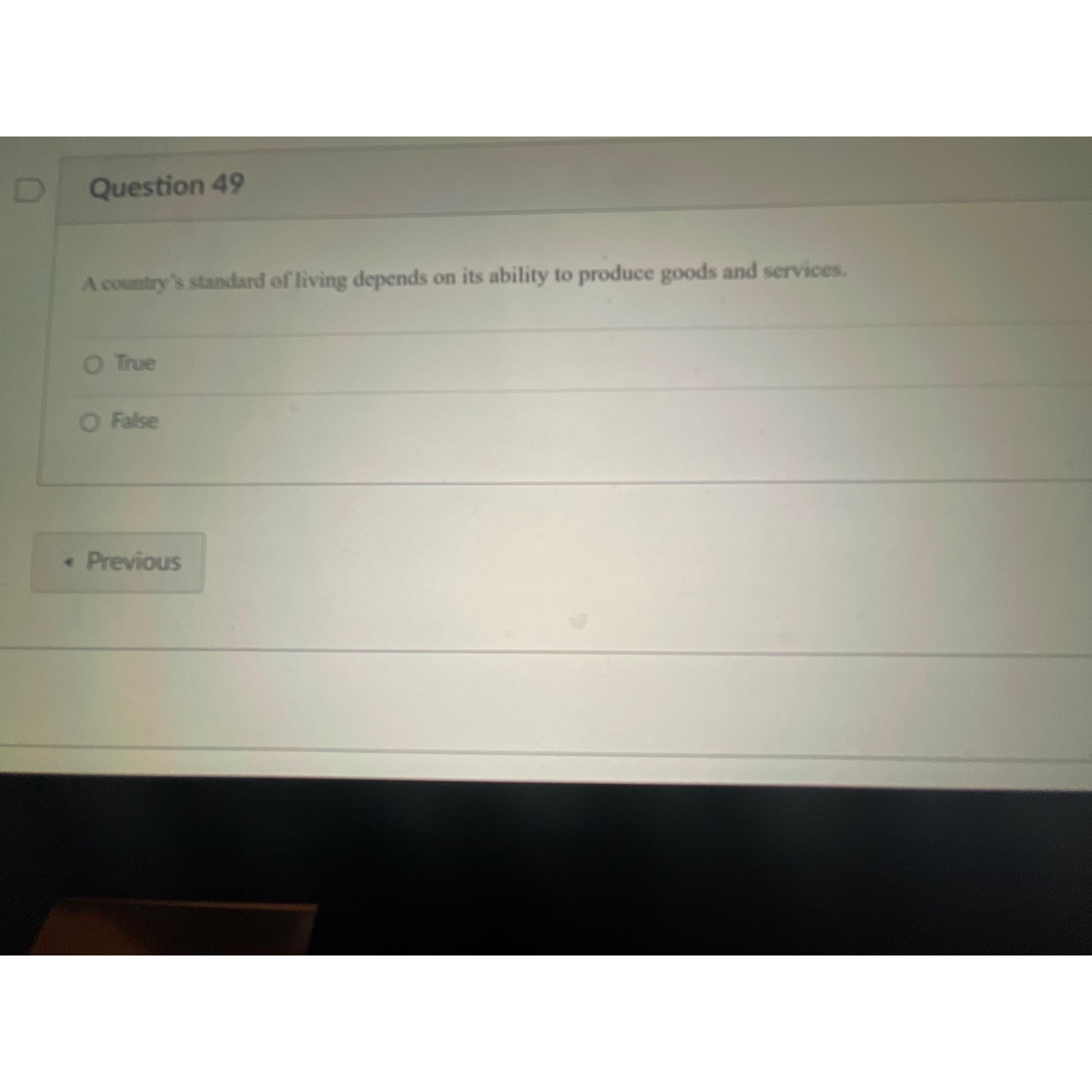 Solved Question 49A country & standard of living depends on | Chegg.com
